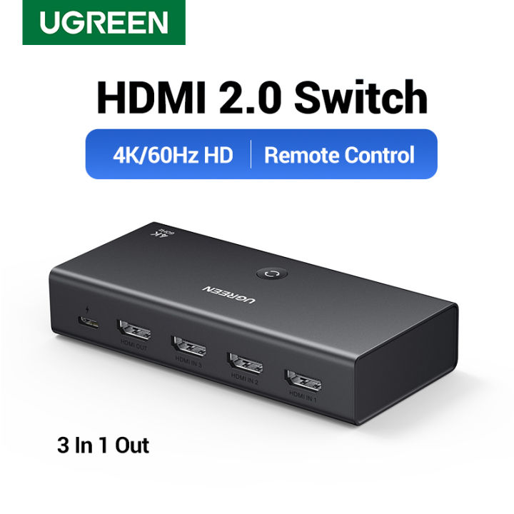 UGREEN 4k 60HZ HDR 3 in 1 out HDMI Splitter Dual simultaneous Display for laptop PS5 Switch ...