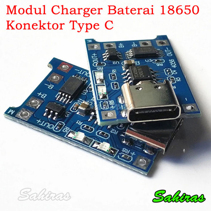Modul Charger TP4056 Ces Baterai 18650 Dengan Proteksi Tipe USB Type C ...