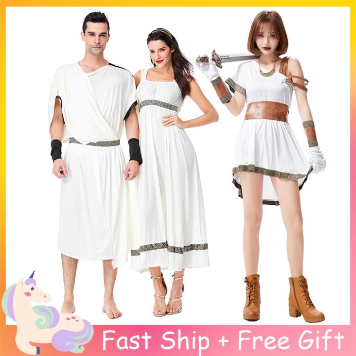 Ancient Greek Mythology Olympus Zeus White Dress For Women Roman ...