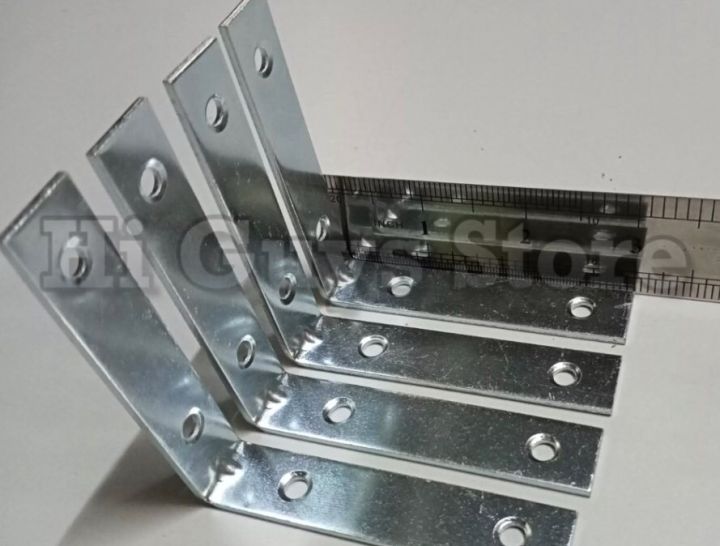 4pcs 2.9 inch Single size Metal Heavy Duty L Shape Steel Bracket Screws ...