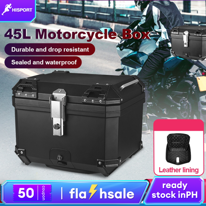 Motorcycle Tail Box 45L Top Box Trunk Universal Backrest Large-Kapacity ...
