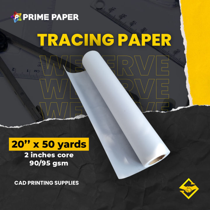 Tracing paper 20 inches x 50 Yards - Cad Tracing Roll - 2 inches core ...
