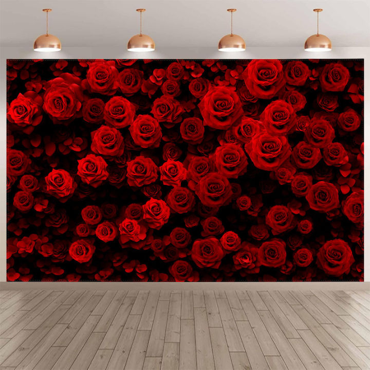 5x3ft Red Rose Photography Backdrop Wedding Proposal and Confession ...