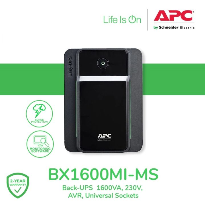 APC Back-UPS (BX1600MI-MS) 1600VA, 230V, AVR, Universal Sockets | APC ...