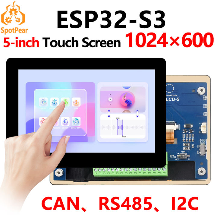 Esp32 S3 5 Inch Lcd B Development Board 1024x600 Captive Touchscreen Display Lvgl Hmi Sensor