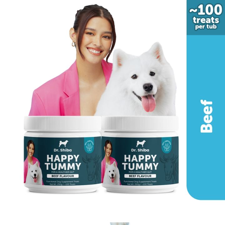 Dr Shiba Happy Tummy 2 X Healthy Dog Treats Snacks, Dog Multivitamins ...
