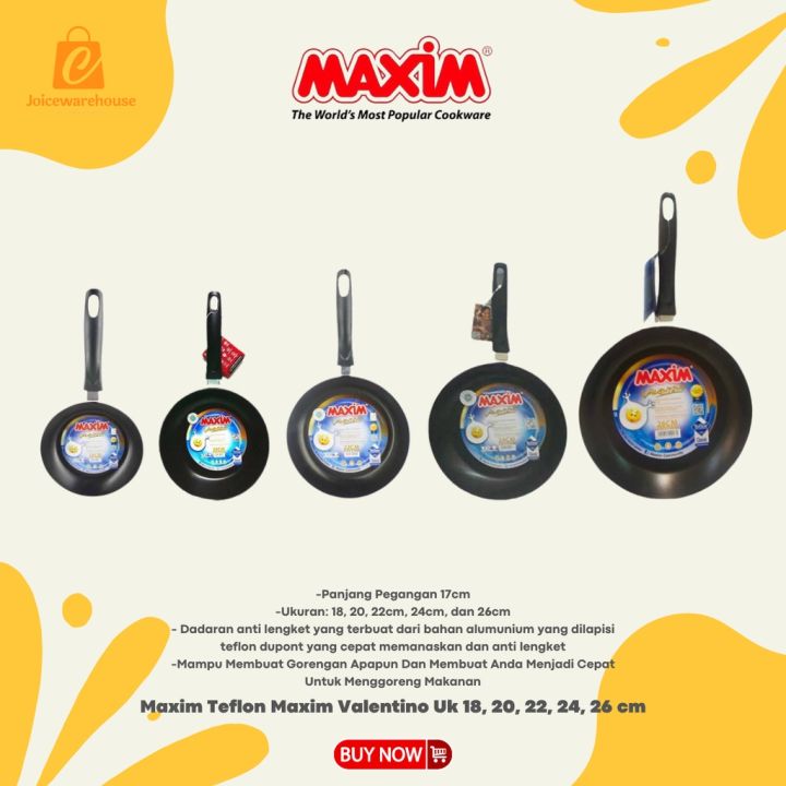 Maxim Teflon Maxim Valentino Uk 18, 20, 22, 24, 26 cm | Lazada Indonesia