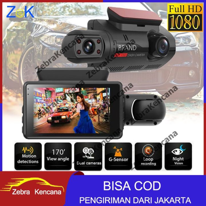 Dual Lensa Dash Cam Untuk Mobil Kotak Hitam Full HD 1080P Mobil Perekam ...