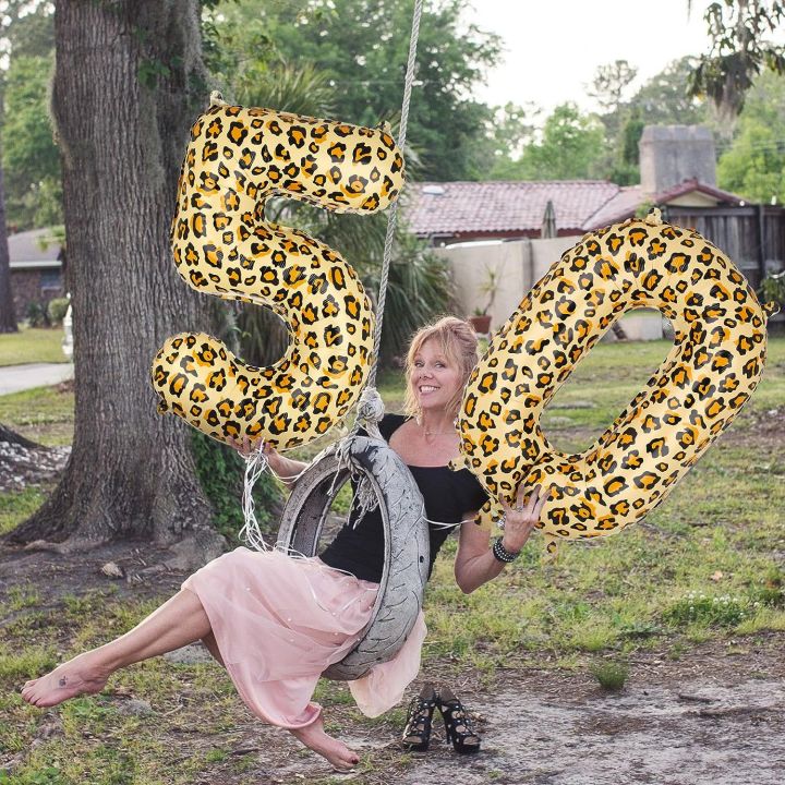 32inch Leopard Print Digital Balloon Foil Number Balloons For Kids ...