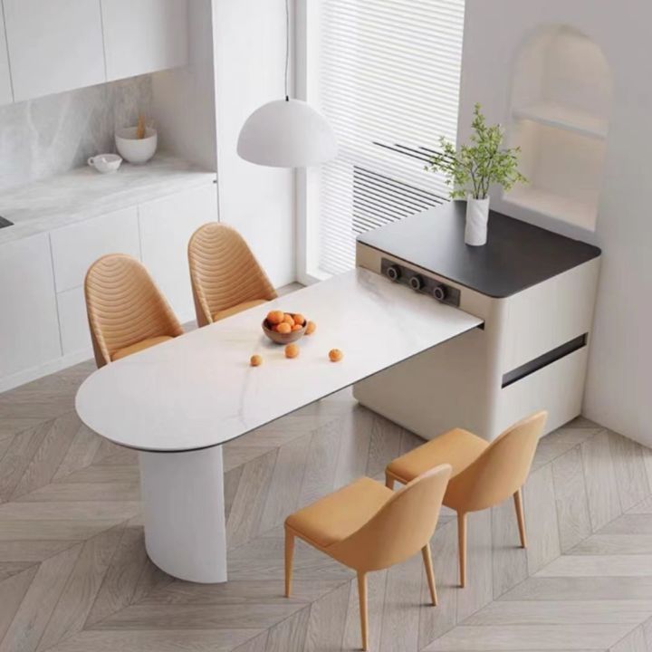 Retractable Arc Kitchen Island Dining Table Integrated Italian Locker ...