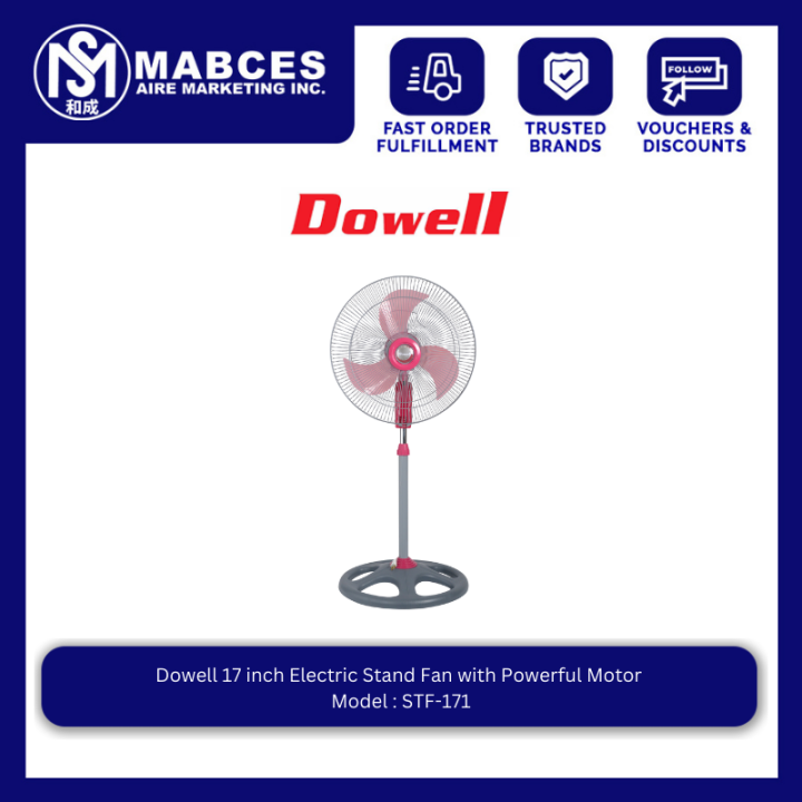 Dowell 17 inch Electric Stand Fan with Powerful Motor STF-171 | Lazada PH
