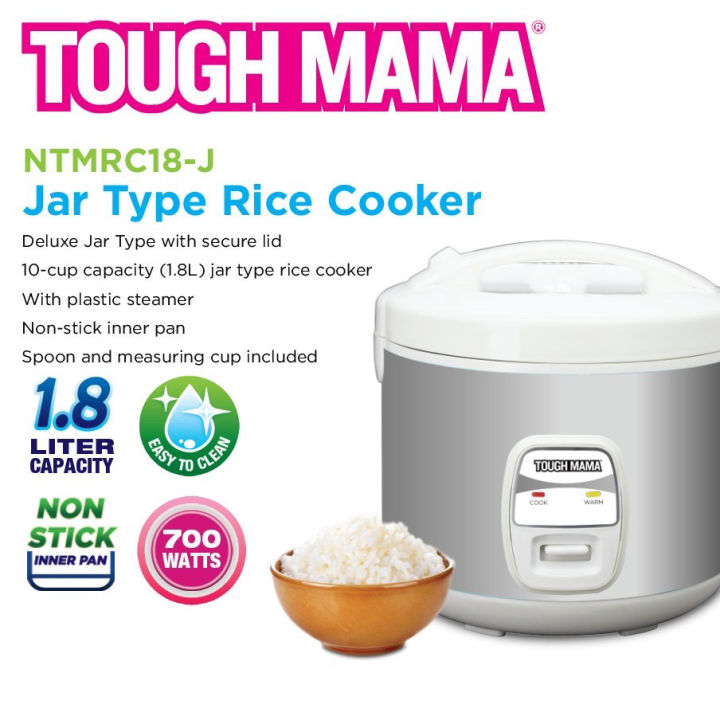 Tough Mama NTMRC18-J GRAY Deluxe Jar Type Rice Cooker Non-stick pan ...