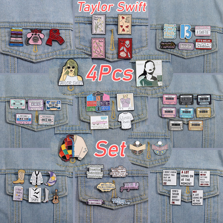 4 Pcs/Set Singer Taylor Swift Music Album Series Enamel Brooch Song ...