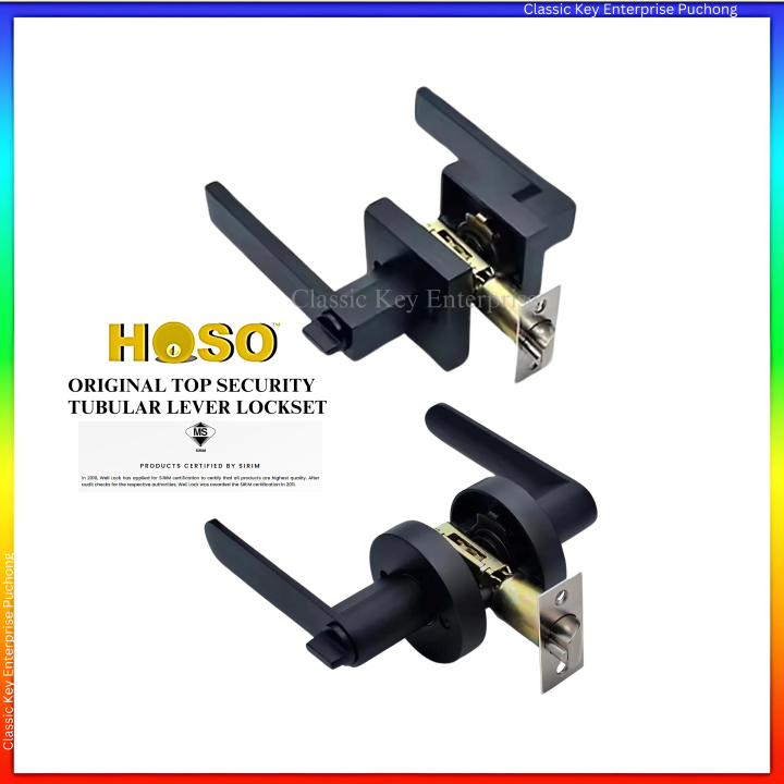Hoso Door Lock Tubular Lever Handle with SIRIM Approved Entrance(Matt ...