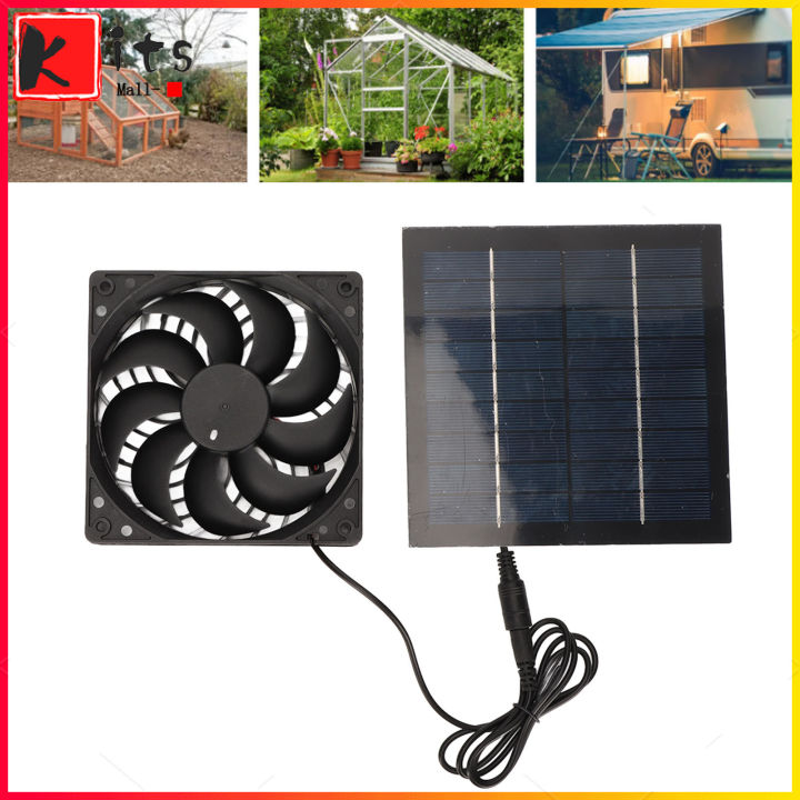 [Kitsmall] 5W Solar Panel Fan Eco Friendly Low Noise Compact Portable ...