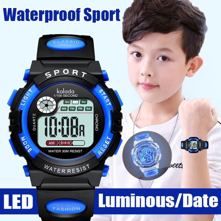 Children Watch Sport Kids Watches Silicone Strap Waterproof LED Digital ...