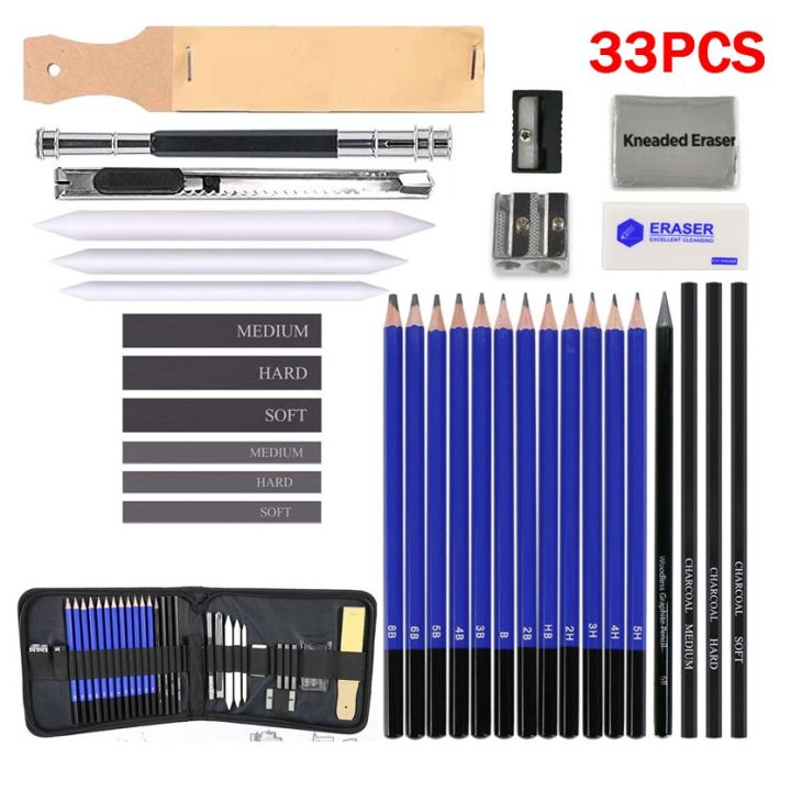 33PCS Set Sketch Pencil Pisau Penghapus dan Pensil Gambar untuk ...