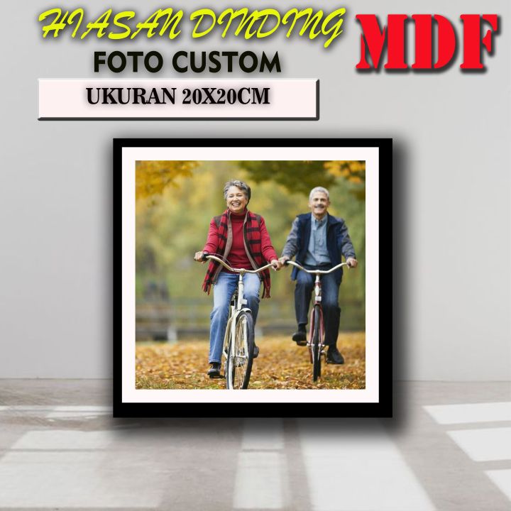 Hiasan Dinding Cetak Foto Custom List Putih Hitam Bingkai MDF Ukuran ...