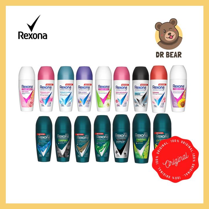 Rexona Deodorant Roll on 45ml (Shower Clean/Powder Dry/Sports Defense ...