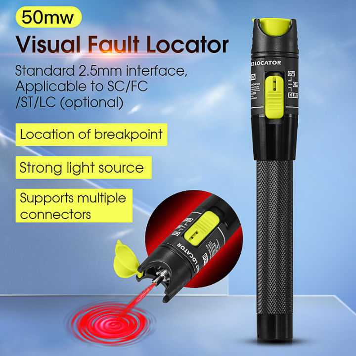 Visual Fault Locator, 50MW Optic Fiber Cable Tester with FC Male to LC ...