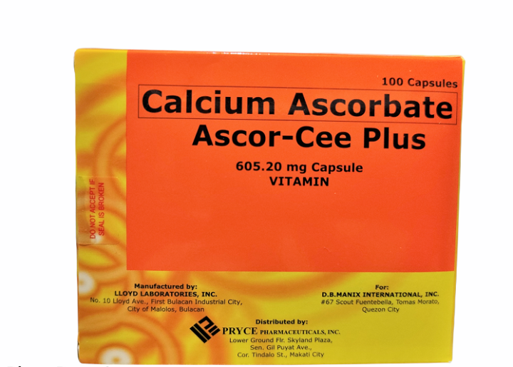Calcium Ascorbate ASCOR-CEE PLUS 100 capsules FDA Approved | Lazada PH