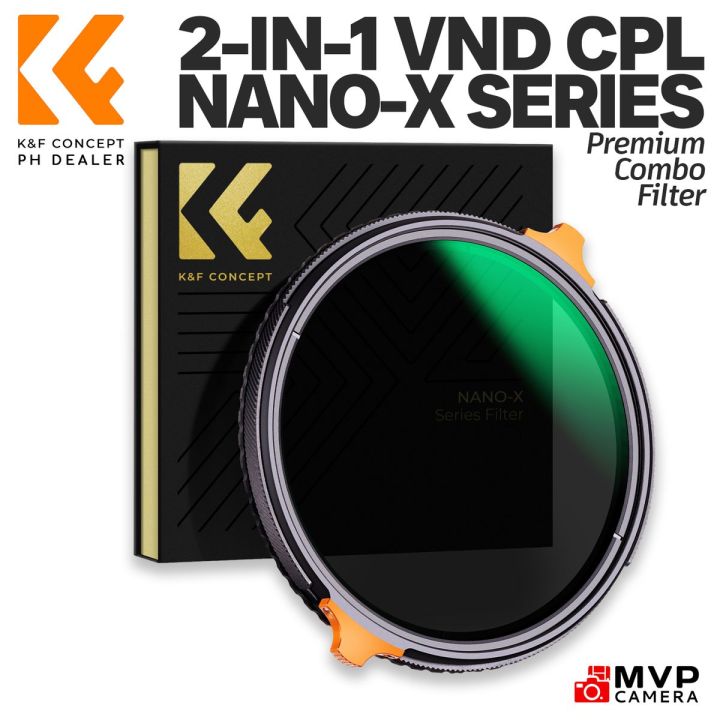 K&F KF CONCEPT NANO-X 2-IN-1 VARIABLE ND VND and CPL Circular Polarizing CPL+ND4-64 Lens Filter ...