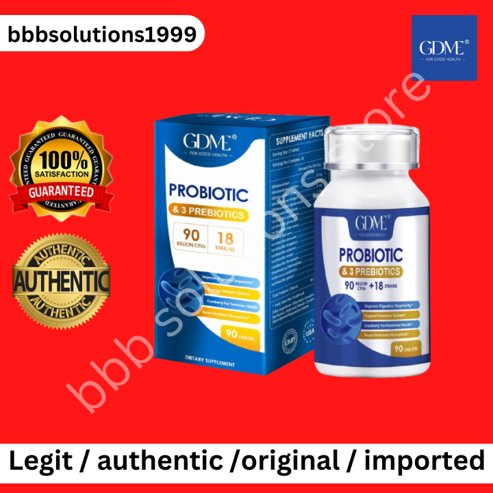 GDME PROBIOTICS 90 BILLION CFU 18 STRAINS 3 PREBIOTICS FOR MEN & WOMEN ...