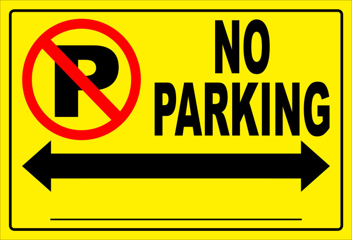 SIGN NO PARKING ON BOTH SIDES WITH BLANK LINE FOR DATE PVC TYPE OR ...