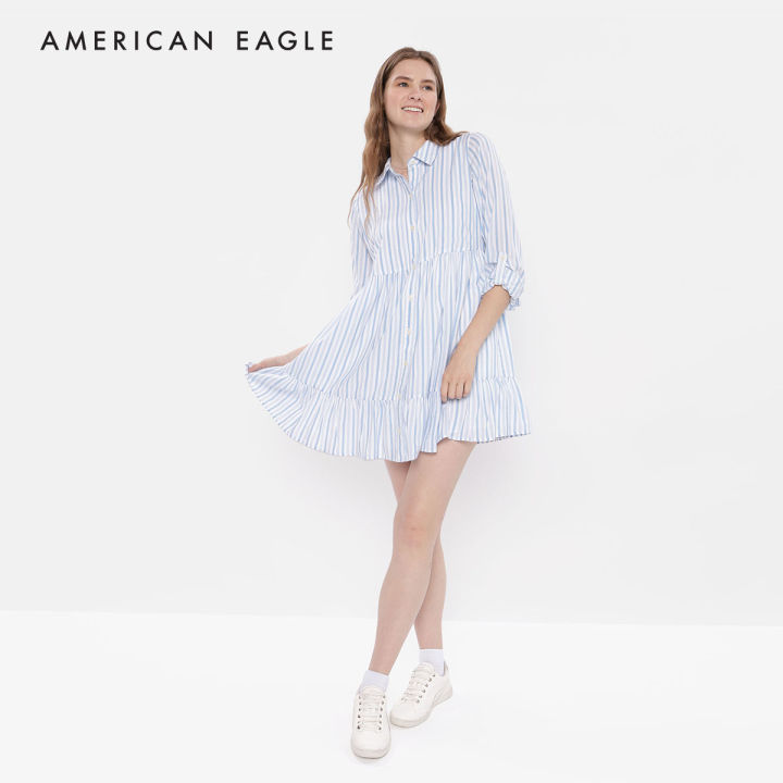 American Eagle Mini Shirt Dress ชุดเดรส ผู้หญิง มินิเชิ้ต (EWDR 039 ...