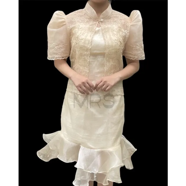 🚚 💨 Filipiniana Embroidered Chinese Collar With Inner | Lazada PH