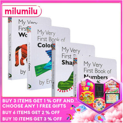 milumilu 4Pcs Eric Carle:My Very First Library of Colors Shapes Numbers ...