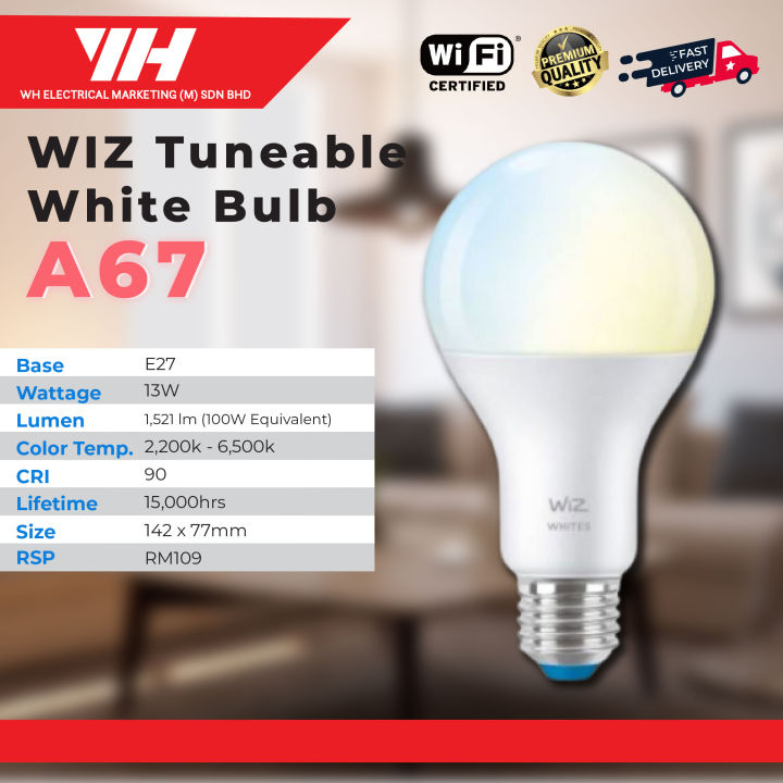 Philips WiZ Tuneable White Bulb A67 E27 13W (2200K - 6500K) - Light ...