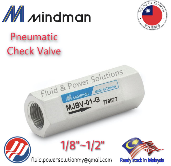Mindman MJBV Pneumatic Check Valve "Made in Taiwan" 1 Way Direction ...