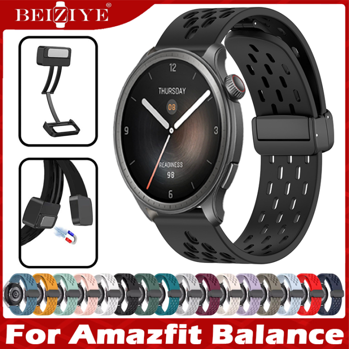 For Amazfit Balance Strap Watch Band Silicone Strap Magnetic Buckle ...