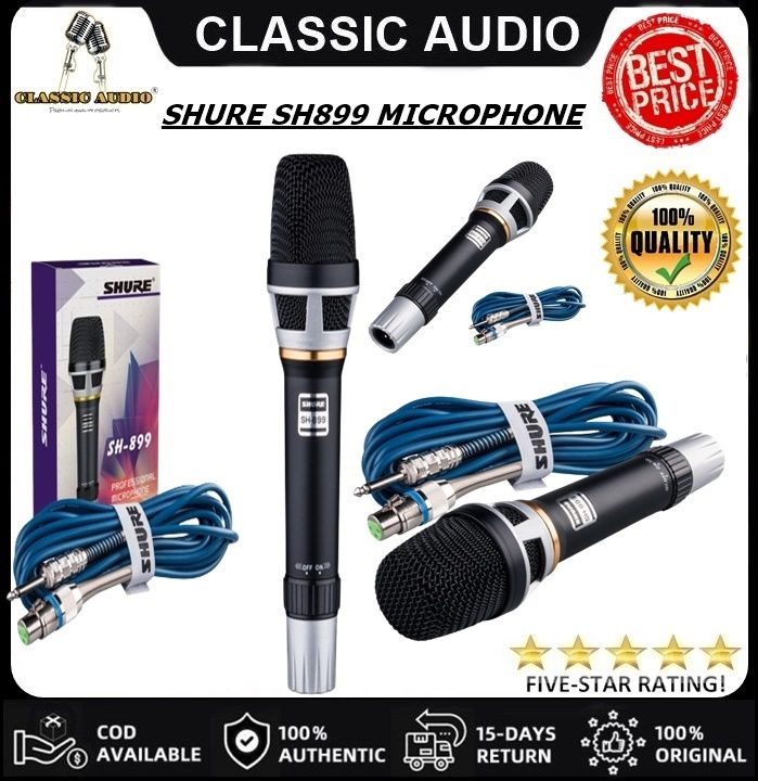 SHURE SH-899 CLASSIC AUDIO WIRED MICROPHONE (ORIGINAL) | Lazada PH