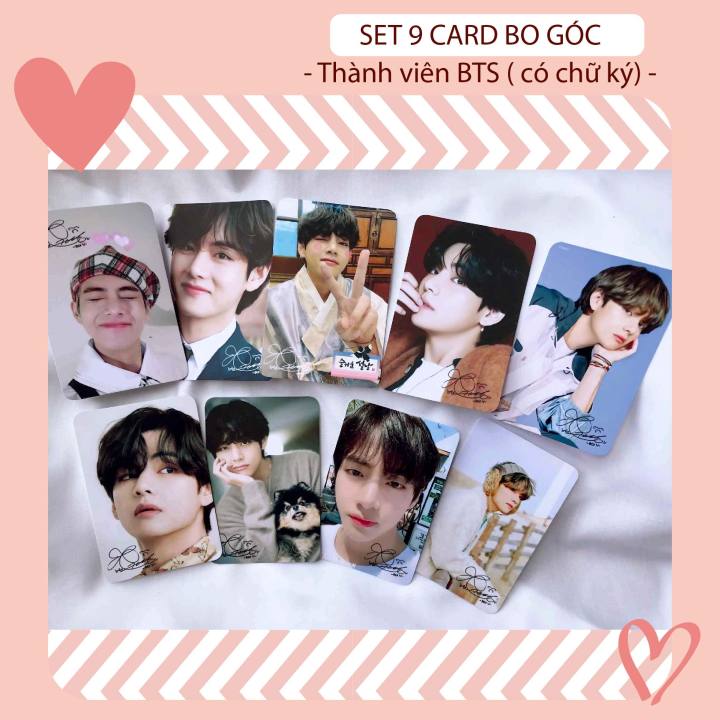SET 9 CARD BTS đủ thành viên Jungkook V RM J-Hope Jin Suga Jimin ( ép ...