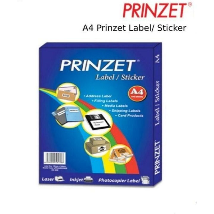 (100 Sheets) Prinzet 210mm x 297mm (A4 Size) Label Sticker Paper | Lazada
