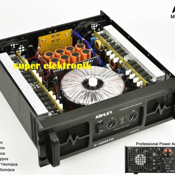 power amplifier 2 channel original ashley v18000td power amplifier ...