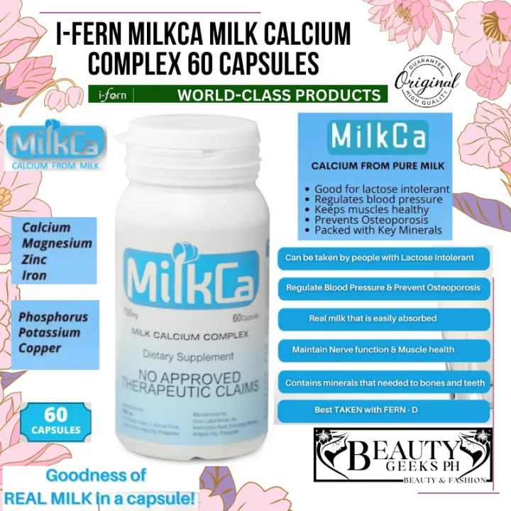 IFERN Milkca Milk Calcium Complex 60 Capsules Made from 100% Calcium ...