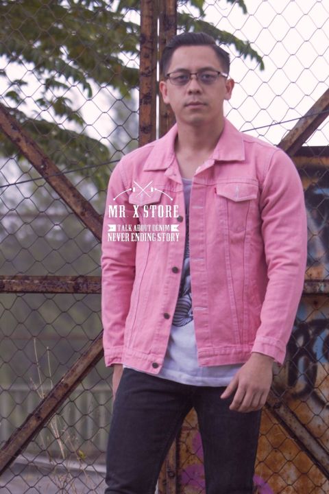 JAKET JEANS DENIM PRIA PINK / MEN DENIM JACKET PINK PREMIUM QUALITY by ...