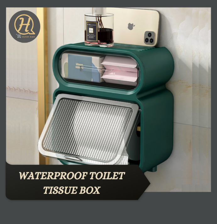 Waterproof Toilet Tissue box Holder Wall Mount Storage Box ...