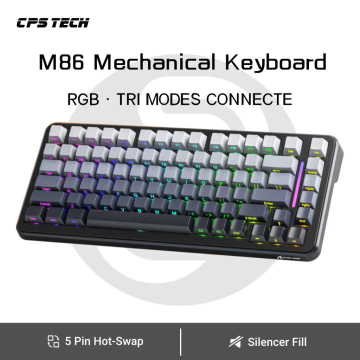 Attack Shark M86 STAR Mechanical Keyboard 80 Key RGB Tri-Mode Bluetooth ...