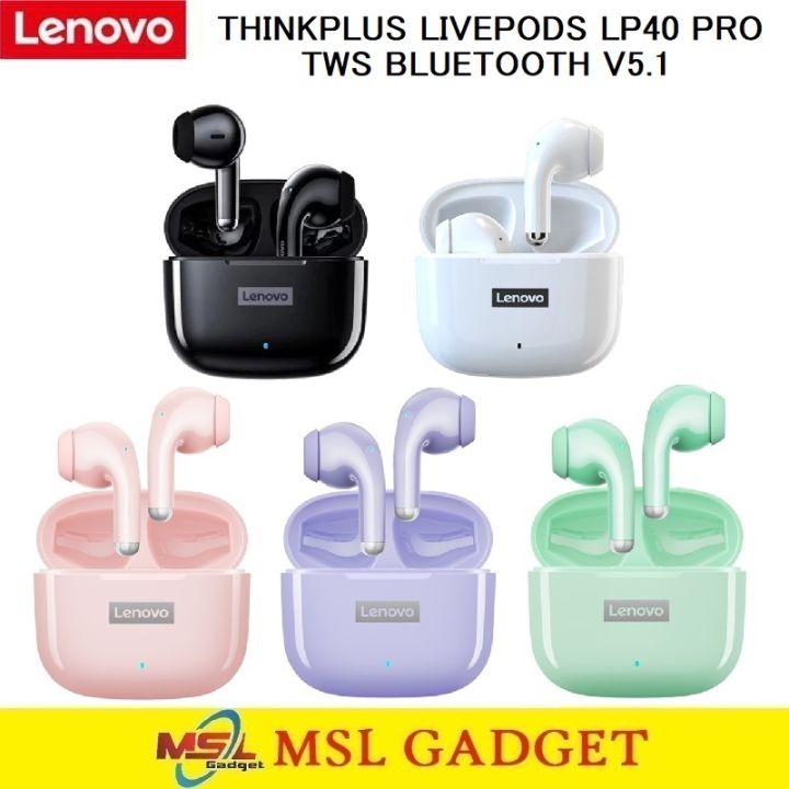Lenovo Thinkplus LivePods LP40 Pro Headset Bluetooth TWS Wireless Earbuds | Lazada Indonesia
