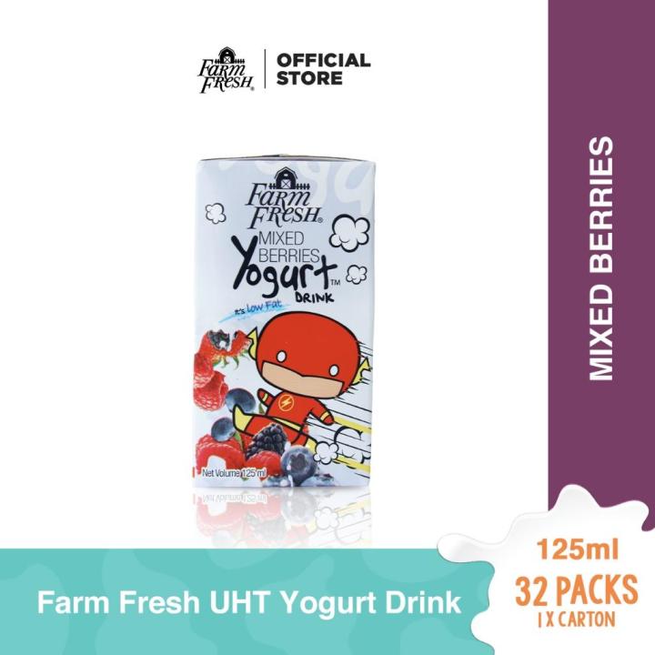 Farm Fresh UHT Yogurt Drink Mixberry 125ml x 32 Packs | Lazada