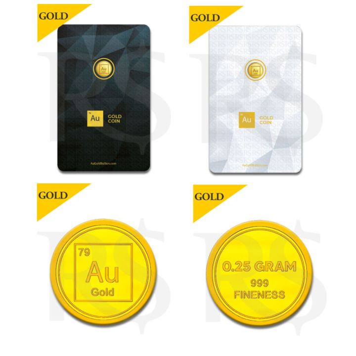 AU GoldCoin 0.25 gram 999 Gold Coin White Black Assayer Certified QR ...