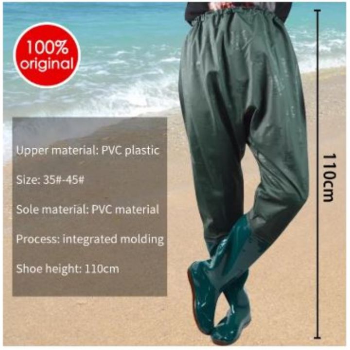 【Ready Stock】Ultralight Waterproof PVC Rubber Wading Pants Underwater ...