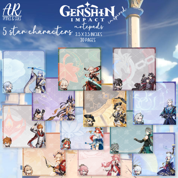 AR l Genshin Impact inspired notepad 5 Star l memopad | Lazada PH