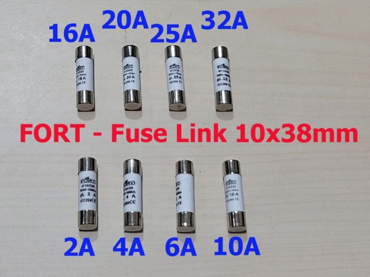 Fuse Link Fort 10 x 38mm 2A, 4A, 6A, 10A, 16A, 20A, 25A, 32A FORT ...