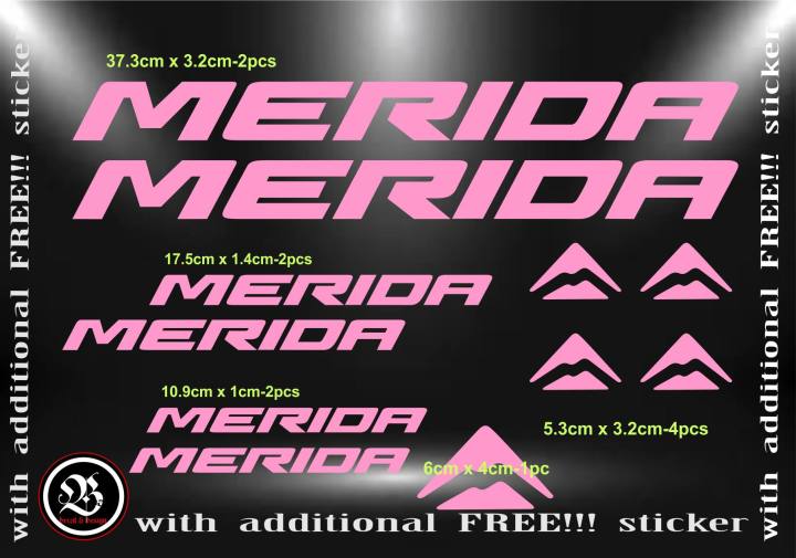 MERIDA bike decals/sticker(color: Pink) - 1set | Lazada PH
