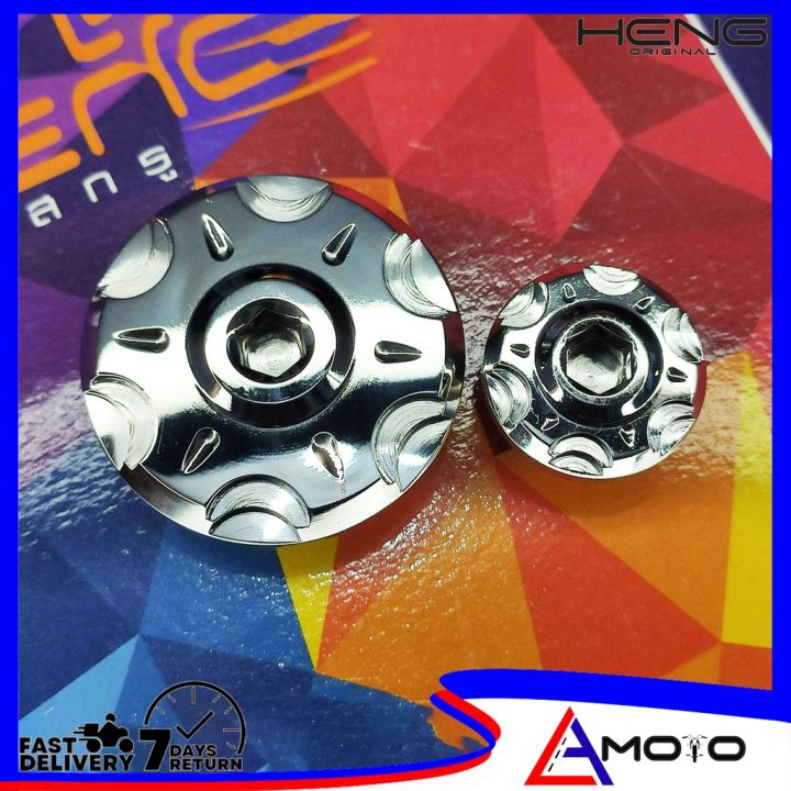 (PAIR) HENG STAR TYPE DEISNG DUO CAP CNC YAMAHA / HONDA / RAIDER ...